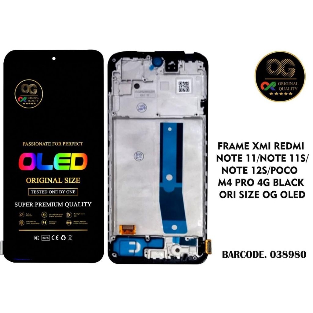 Jual LCD + FRAME XIAOMI REDMI NOTE 11 / NOTE 11S / NOTE 12S / POCO M4 ...