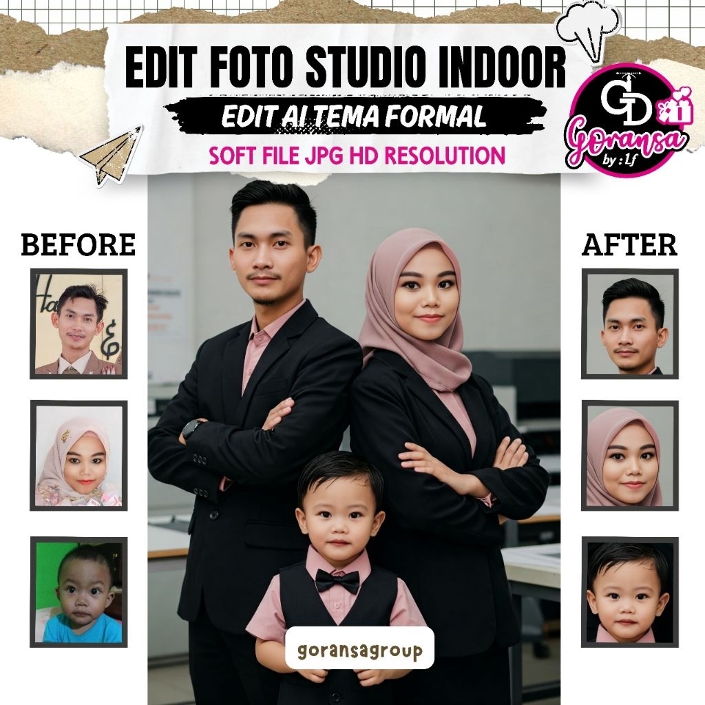 Jual JASA EDIT FOTO KELUARGA REALISTIS TEMA FOTO STUDIO INDOOR FORMAL ...