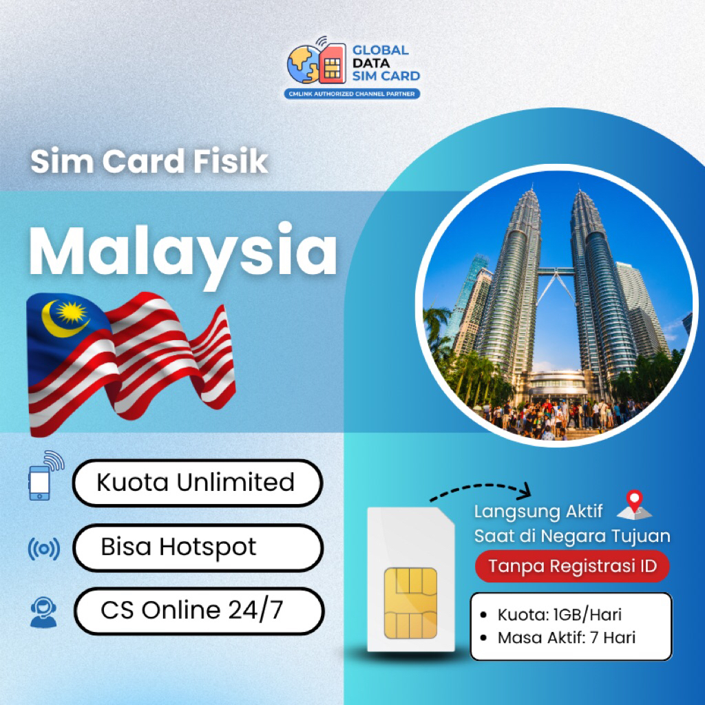 Jual Sim Card Malaysia Unlimited Data Internet 1GB/Hari 7 Hari Masa Aktif | CMLink Global Data ...