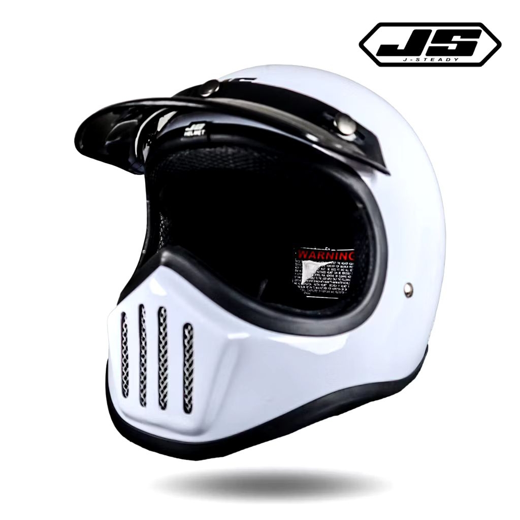 Jual HELM MOTOR HALF FACE CAKIL MEREK JS WARNA PUTIH GLOSSY TERBARU ...
