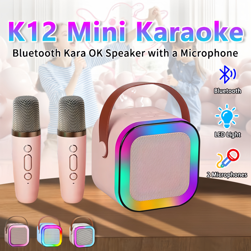 Jual INFERNOGG K12 Mini Speaker Bluetooth Karaoke 2 Mic Set Salon Bluetooth bt Speaker karoke ...