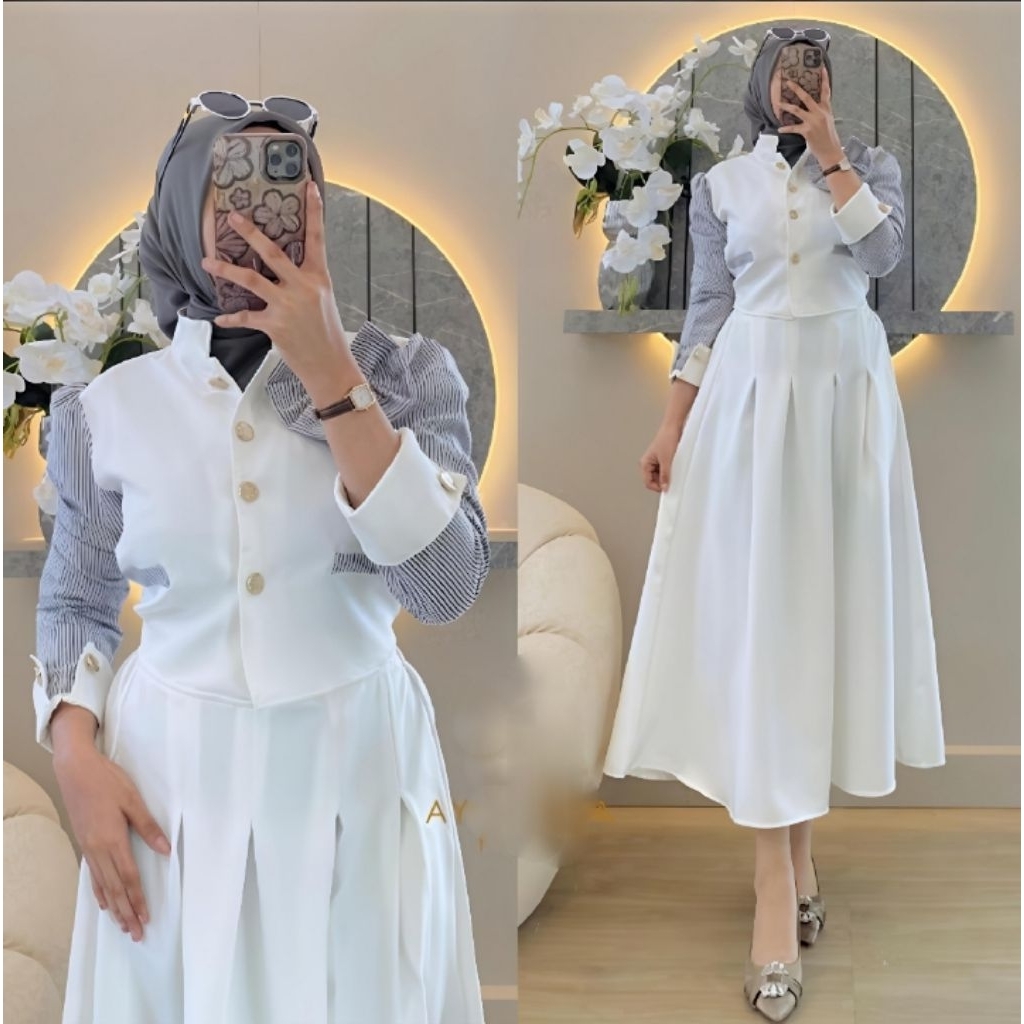 Jual Hana set rok / setelan muslim / one set rok | Shopee Indonesia