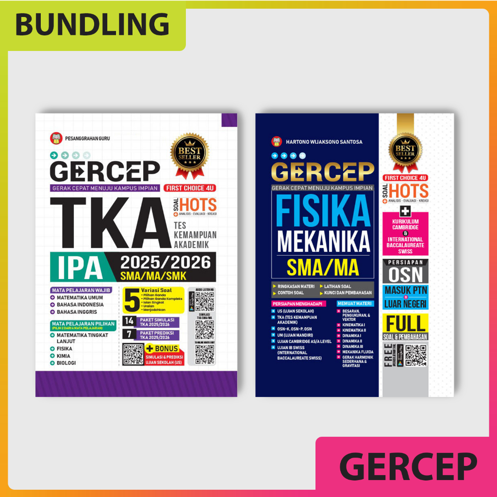Jual Bundling Hemat! Gercep TKA IPA SMA 2025/2026 + Gecep Fisika ...