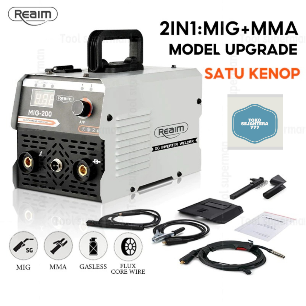 Jual REAIM Las Listrik Welding Machine MIG-200 - Mesin Travo - Las Listrik Inventer | Shopee ...