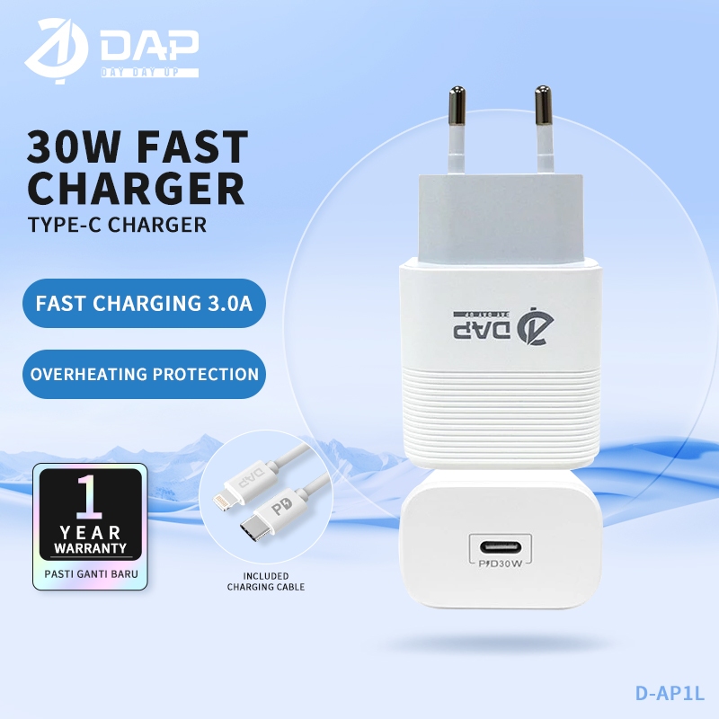 Jual DAP D-AP1L Charger PD 30 Watt 3.0 A Port Type C Include Cable C to ...