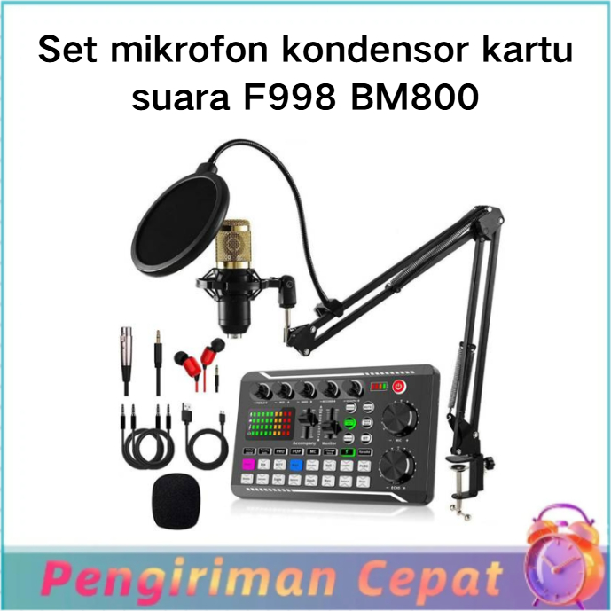 Jual Paket Lengkap F998+BM800/BM800+V8/V8S/V8K/Q7 Set Sound Card dan Condenser Recording Live ...
