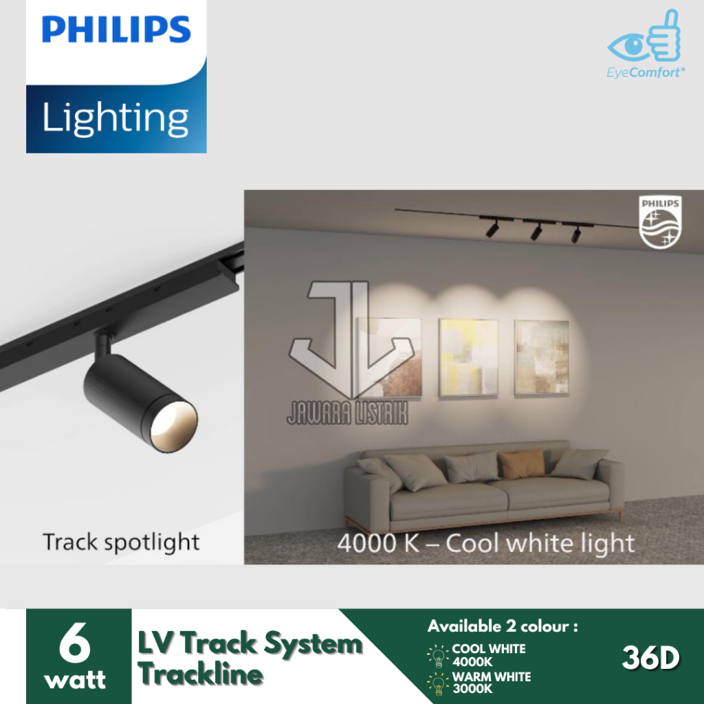 Jual PHILIPS LAMPU TRACK LIGHT LV TRACK SYSTEM TRACKLINE 6 WATT 36 D ...