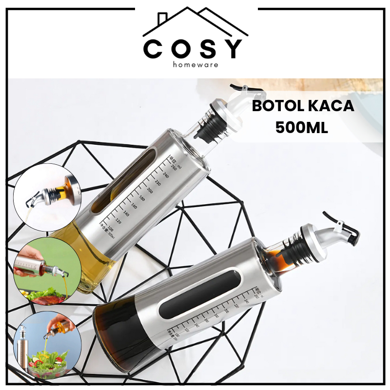Jual COSY Botol Kaca Minyak Goreng 500ml Tempat Kecap Syrup Olive Oil ...