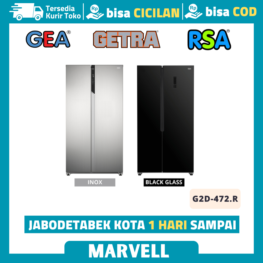 Jual Kulkas Side By Side 2 Pintu Gea G2d 472R Inox 472 Liter | Shopee ...