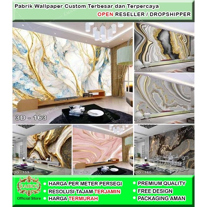 Jual Wallpaper Custom 3D Marmer Walpaper Dinding Marble Pink sticker ...
