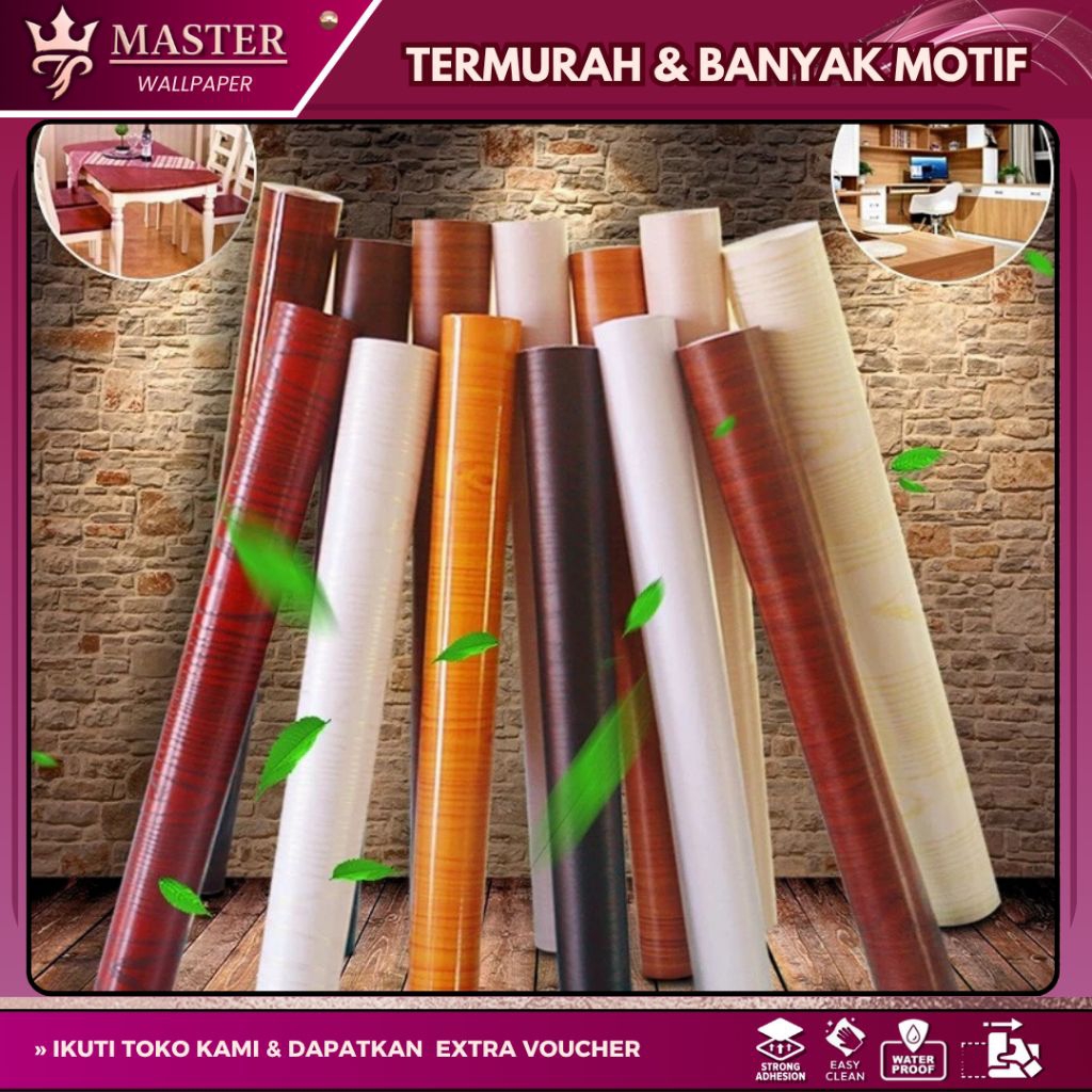 Jual Wallpaper Dinding Motif Serat Kayu Waterproof - Wallsticker ...