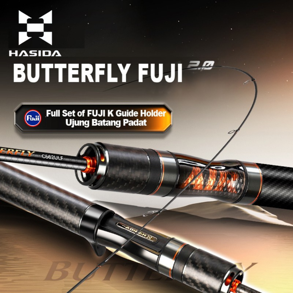 Jual BISA COD HASIDA BUTTERFLY FUJI "O" Joran Pancing Ul Import Joran ...