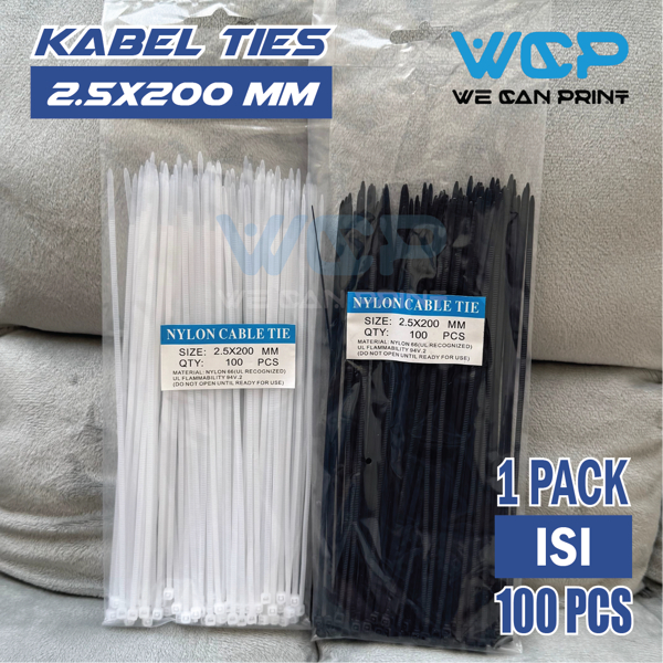 Jual Kabel Ties 2.5x200mm Nylon Cable Tie Hitam / Putih 20cm Insulock ...