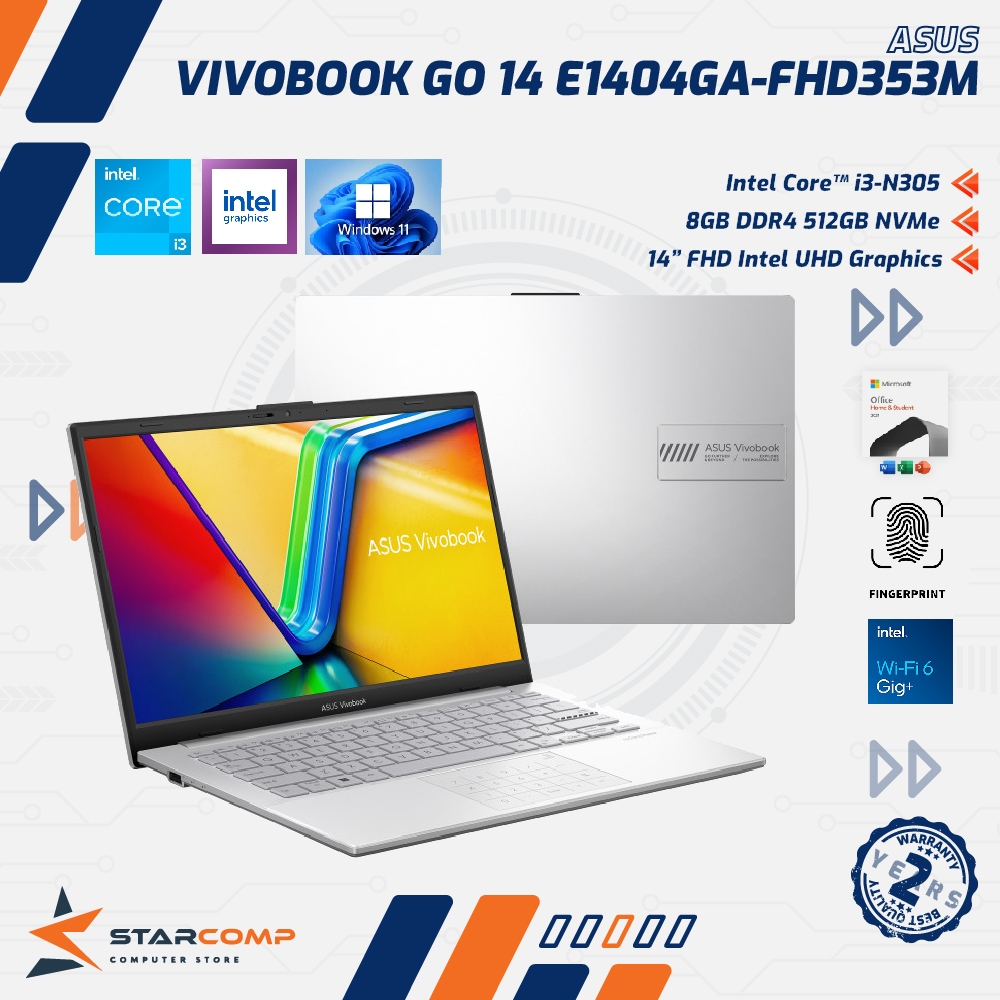 Jual Asus Vivobook Go 14 E1404GA-FHD353M Intel Core i3-N305 8GB 512GB ...