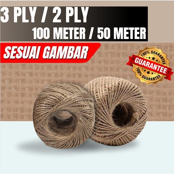 Jual TALI RAMI / TALI GONI 2 PLY / 3 PLY PER 100 METER HANGTAG DIY ...