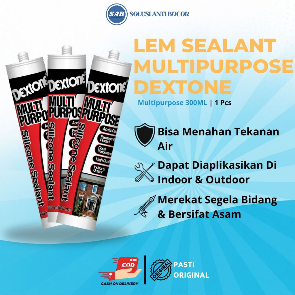 Jual Lem Silicone Sealant Multi Purpose Dextone Silikon Sealent Indoor ...