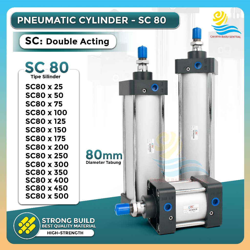 Jual Cylinder Pneumatic Angin Type SC Pneumatik Air Silinder Standard ...
