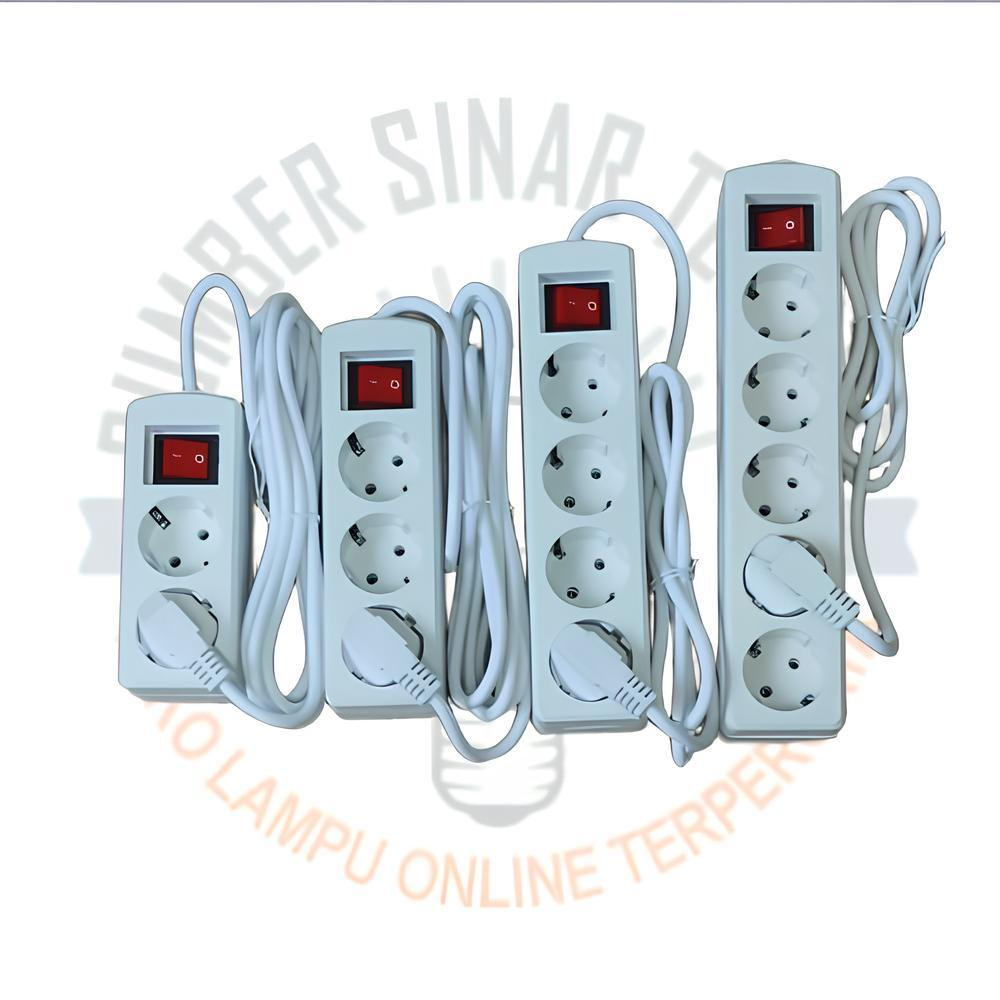 Jual Stop Kontak Colokan Putih Terminal 2/3/4/5 Lubang Panjang 1.5/3/5 Meter Bahan Kuningan ...
