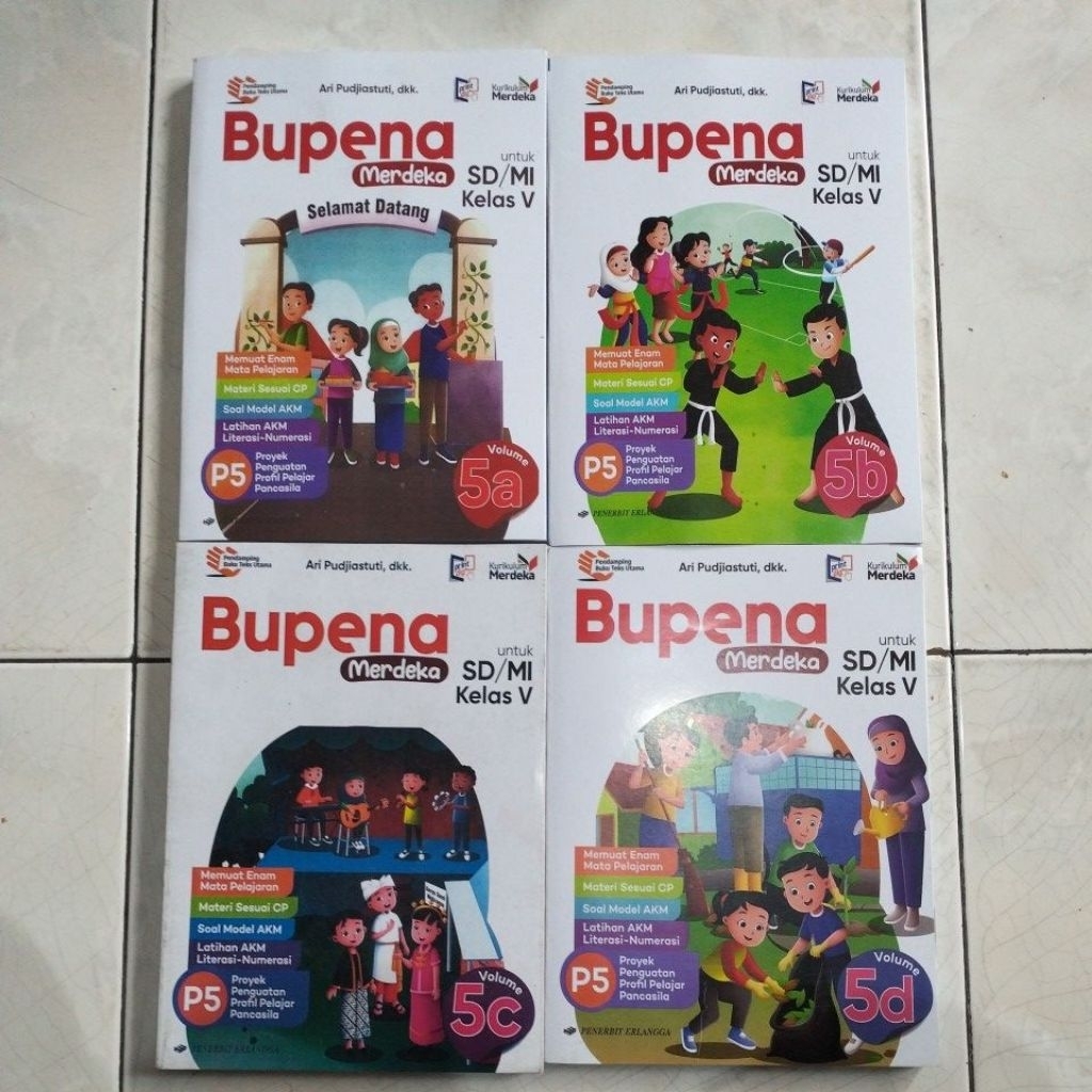 Jual 1 PAKET BUPENA MERDEKA VOLUME 5A, 5B, 5C, 5D untuk SD/mi kelas V ...