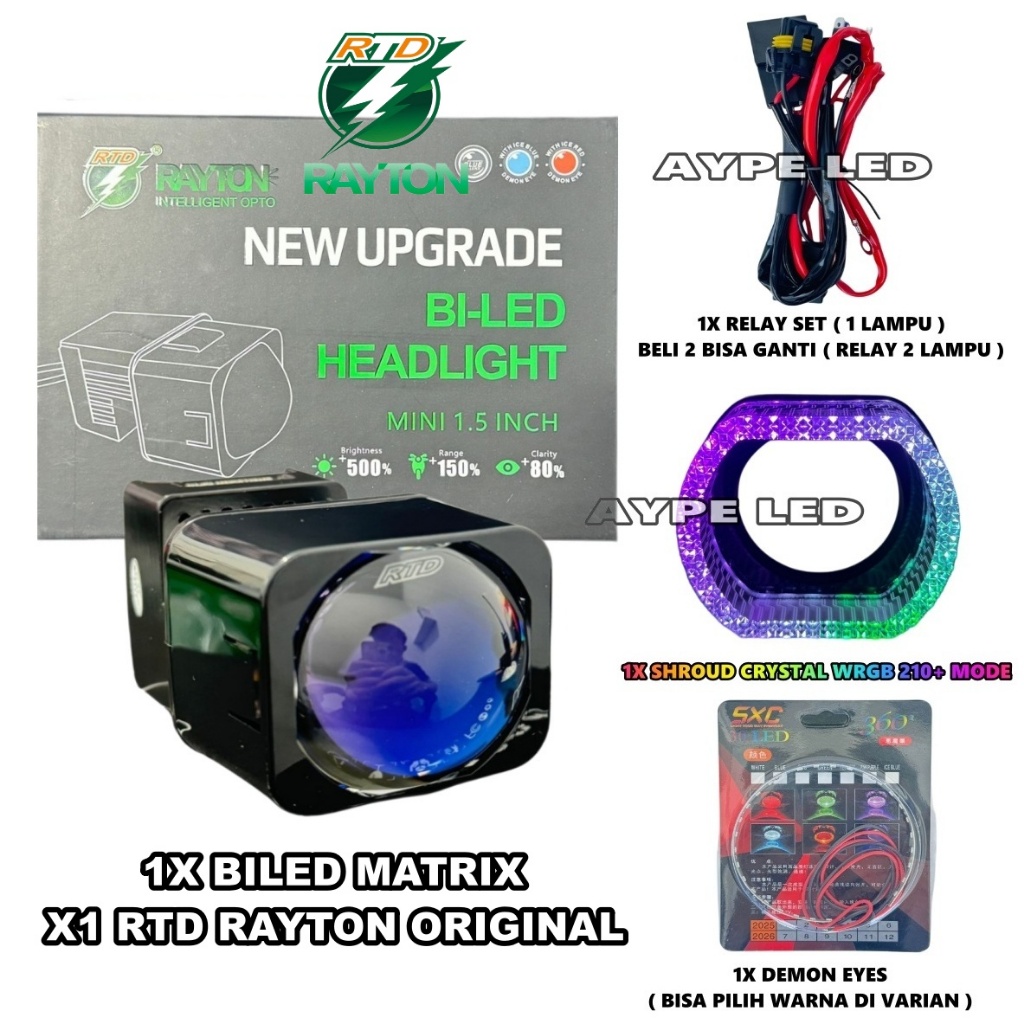 Jual Biled Matrix X1 RTD Rayton 1,5 inch Bluelens Emboss RTD 50 Watt ...