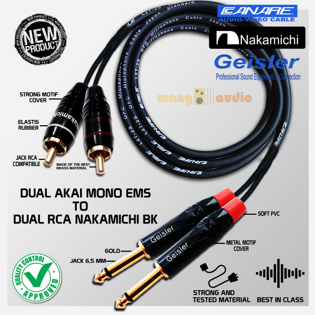 Jual JAPAN STANDARD - Kabel audio profesional 2x Akai mono EMS to 2x ...