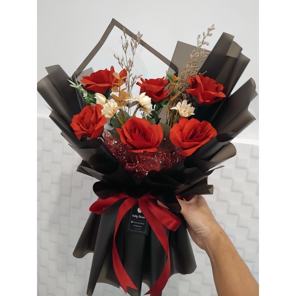 Jual Buket bunga Artificial isi 6 tangkai | Buket bunga Wisuda (HANYA ...