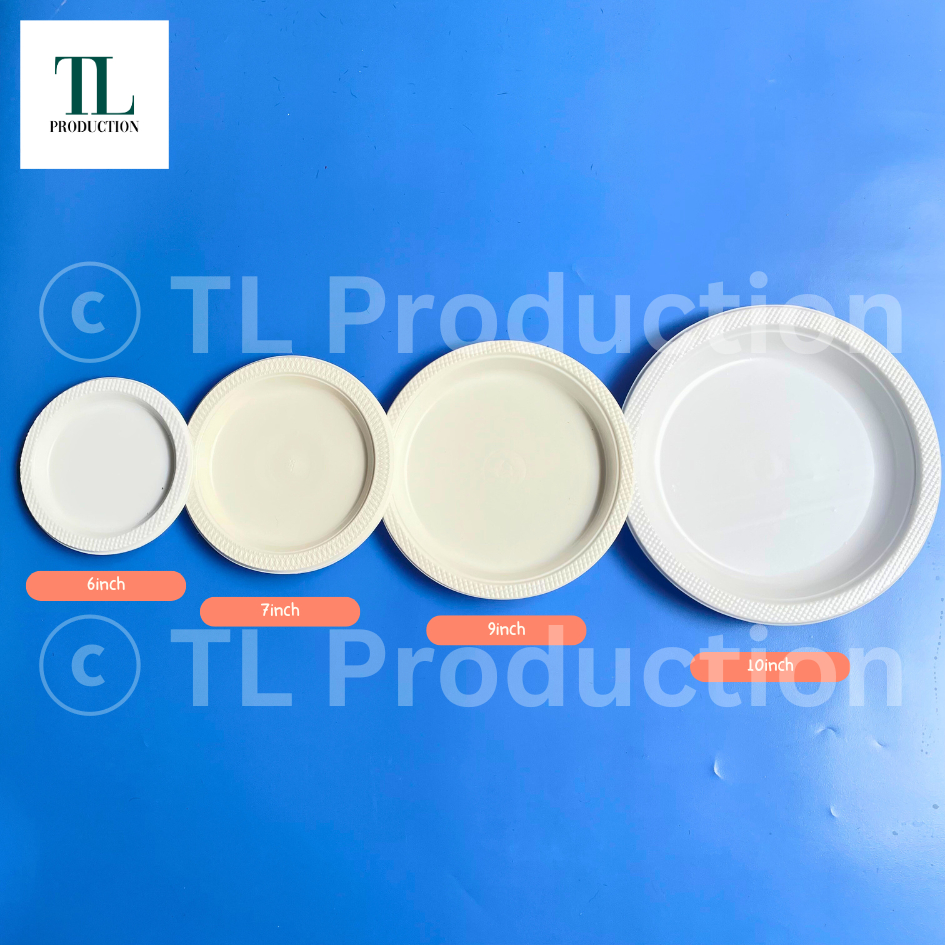 Jual 25pcs Piring Plastik 6inch 7inch 9inch 10inch Piring P6 P7 P9 P10 ...