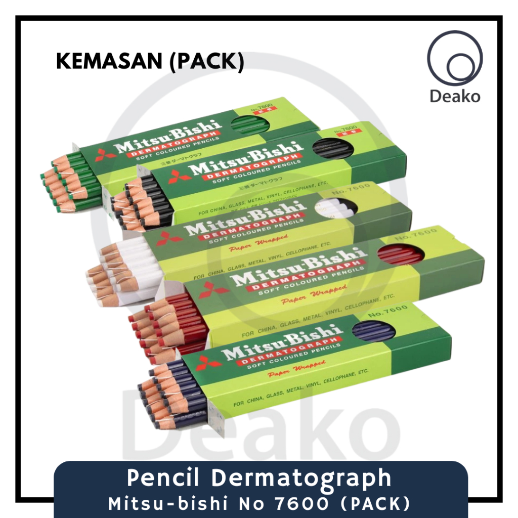 Jual Pensil Dermatograph Mitsubishi Pensil Kaca Pensil Glass Putih ...