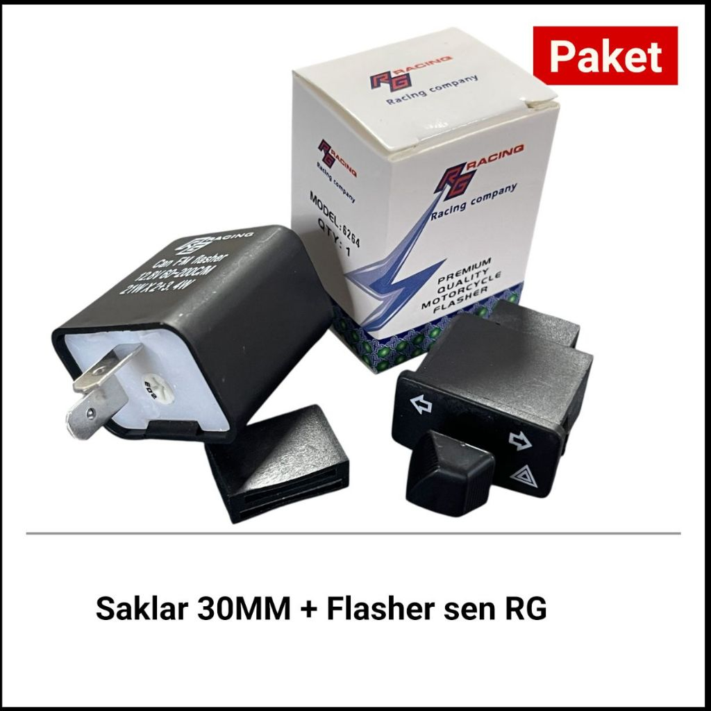 Jual PAKET Flasher dan Saklar Sen Hazard 30mm untuk motor Honda Beat ...