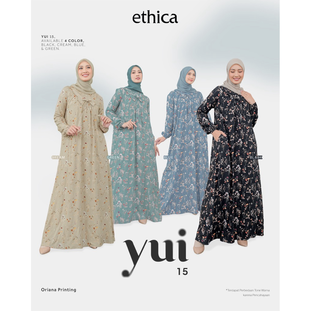 Jual ETHICA GAMIS YUI 15 (Black, Cream, Blue, Green) | Shopee Indonesia