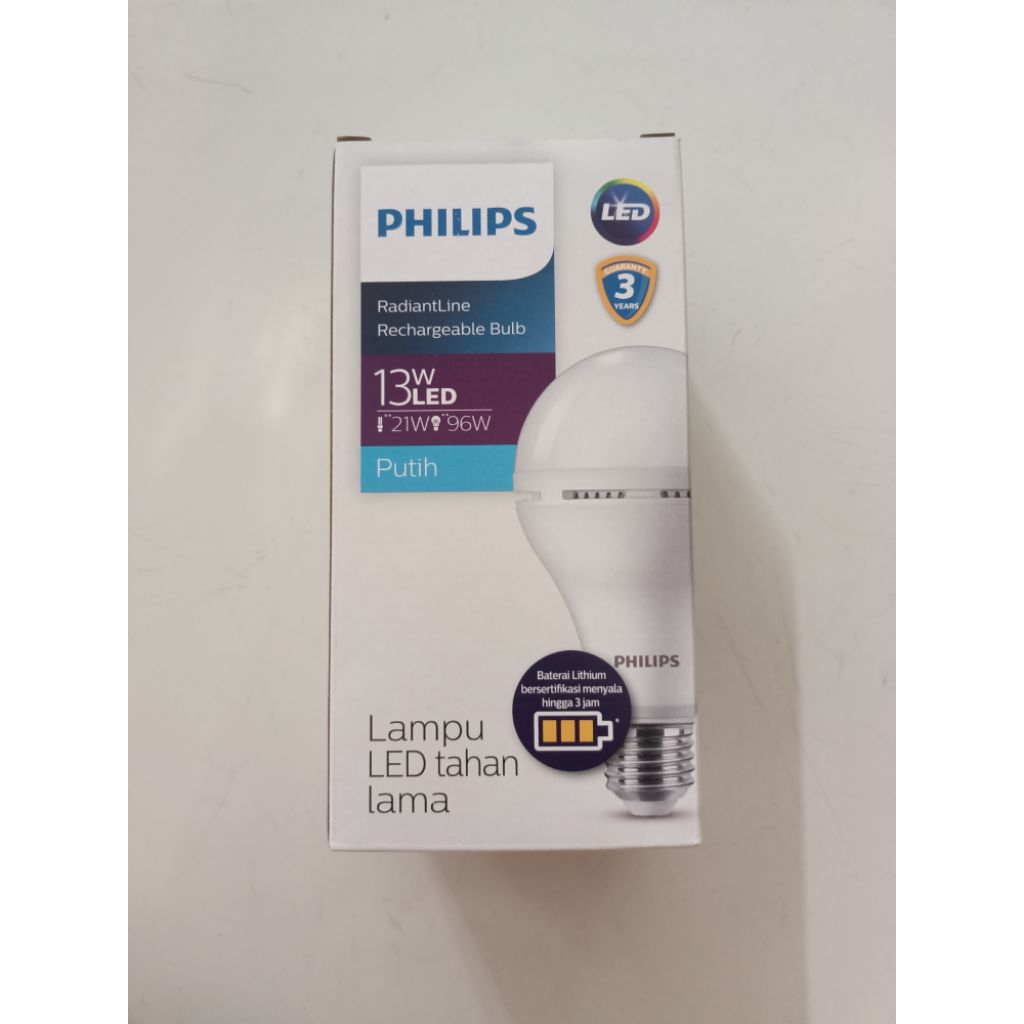 Jual Bohlam Lampu Cas Emergency Led Magic Lamp AC DC PHILIPS Radiantline Charge 13 Watt 6500K ...