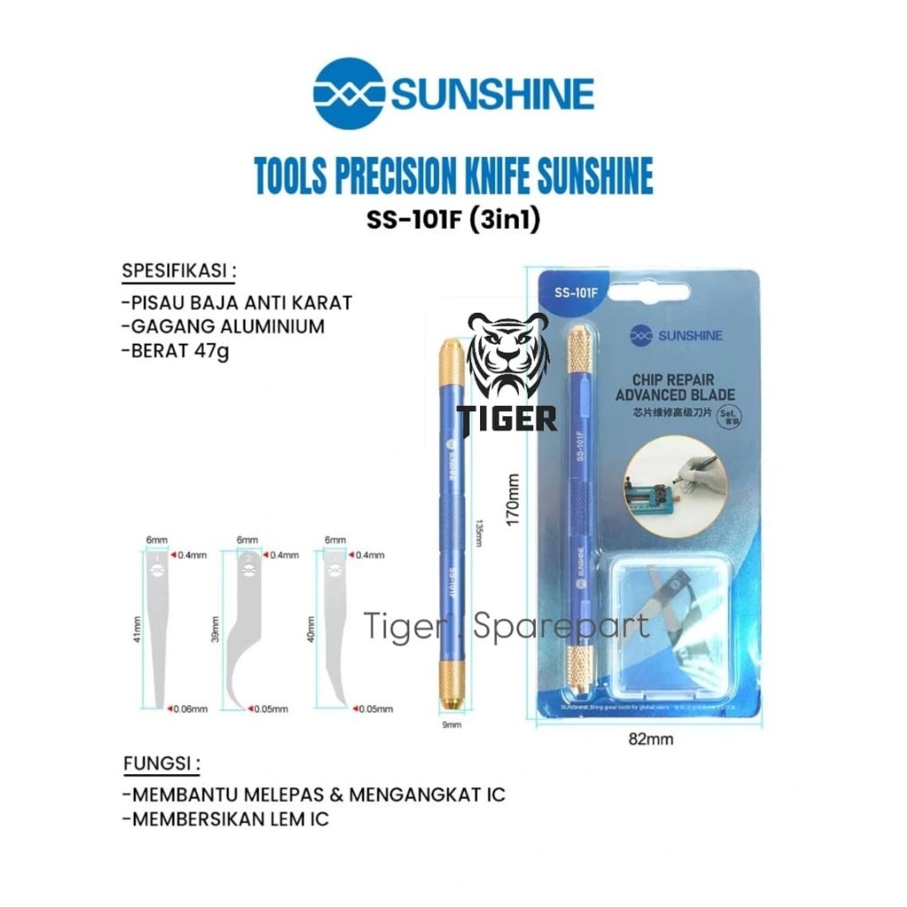 Jual PISAU IC SET 3in1 SUNSHINE SS-101F CHIP REPAIR ADVANCED BLADE SET ...