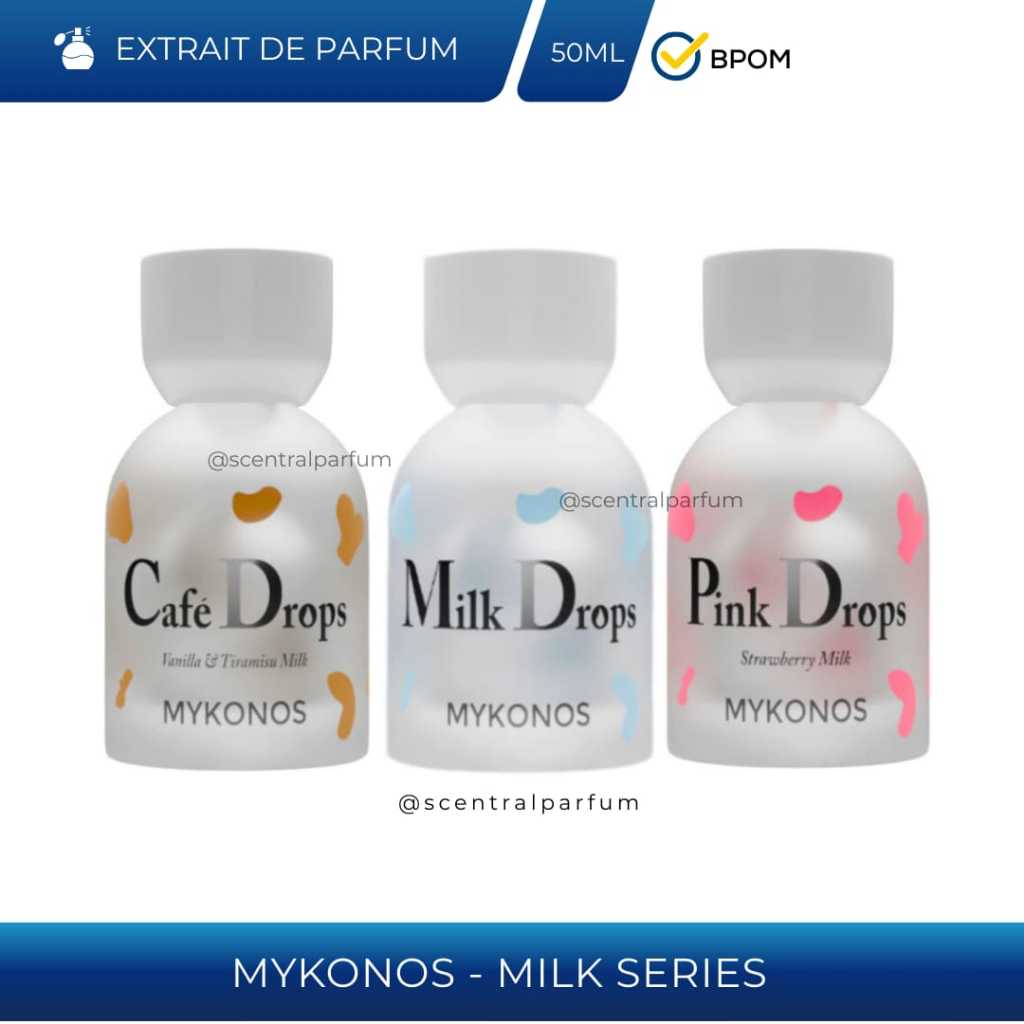 Jual MYKONOS Milk Drops Pink Drops Cafe Drops Extrait de Parfum 50 ML ...