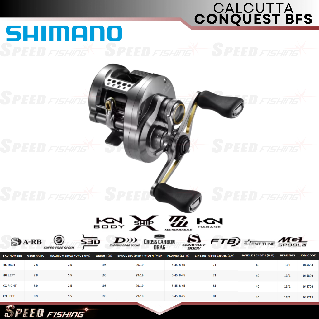 Jual Reel Pancing Shimano Calcutta Conquest BFS HG XG Left Right Reel ...