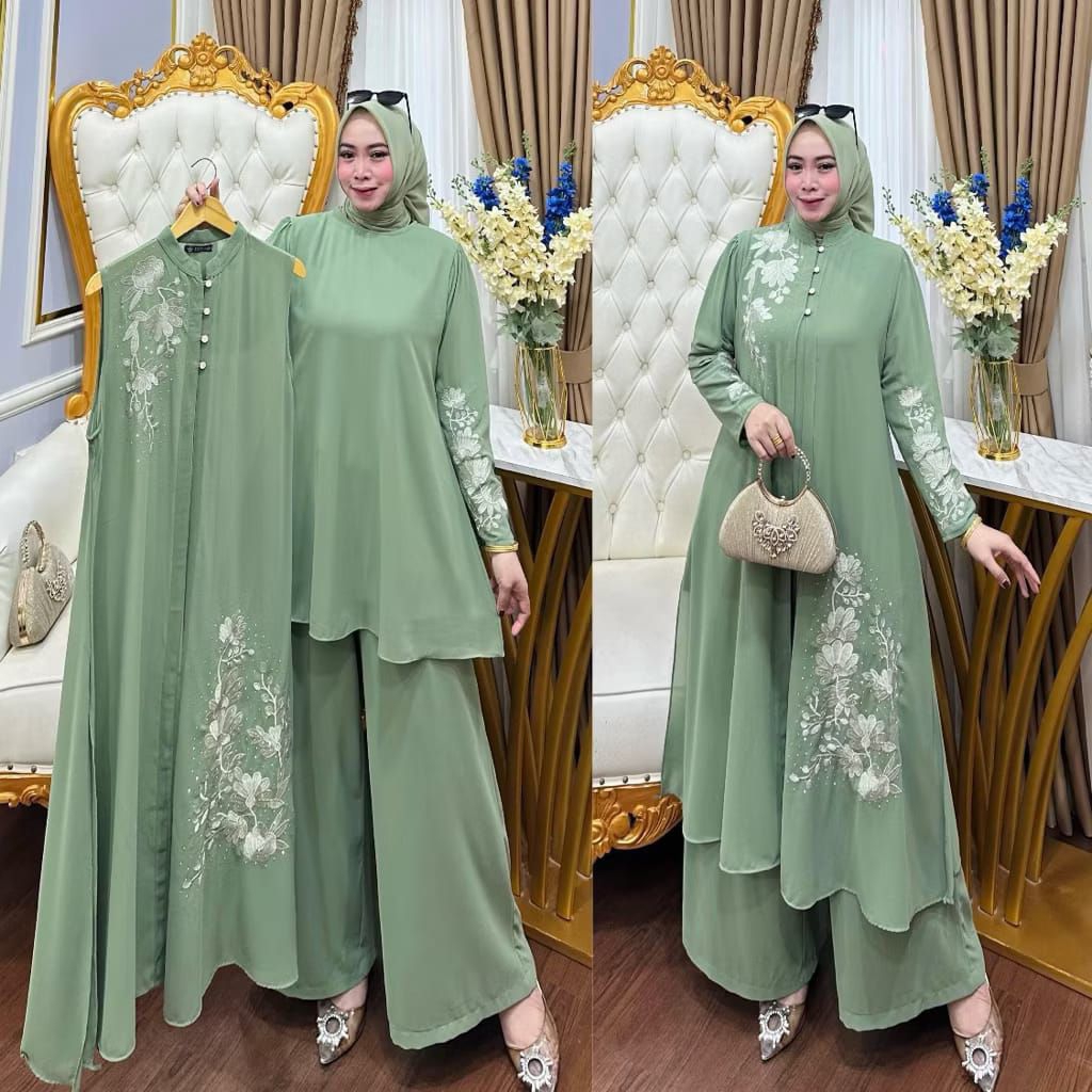 Jual Nabila_Store gamis moslem syaqila desain mewah stelan celana ...