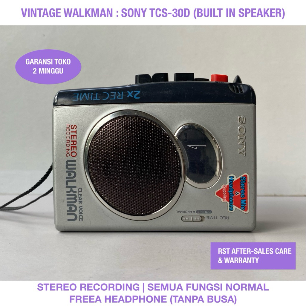 Jual Vintage Walkman : Sony TCS-30D Stereo Recording | Built in Speaker ...