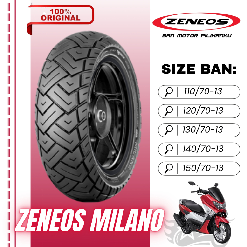 Jual Ban Motor Nmax, Adv Zeneos Milano Ring 13 Tubeless (110/70 120/70 ...
