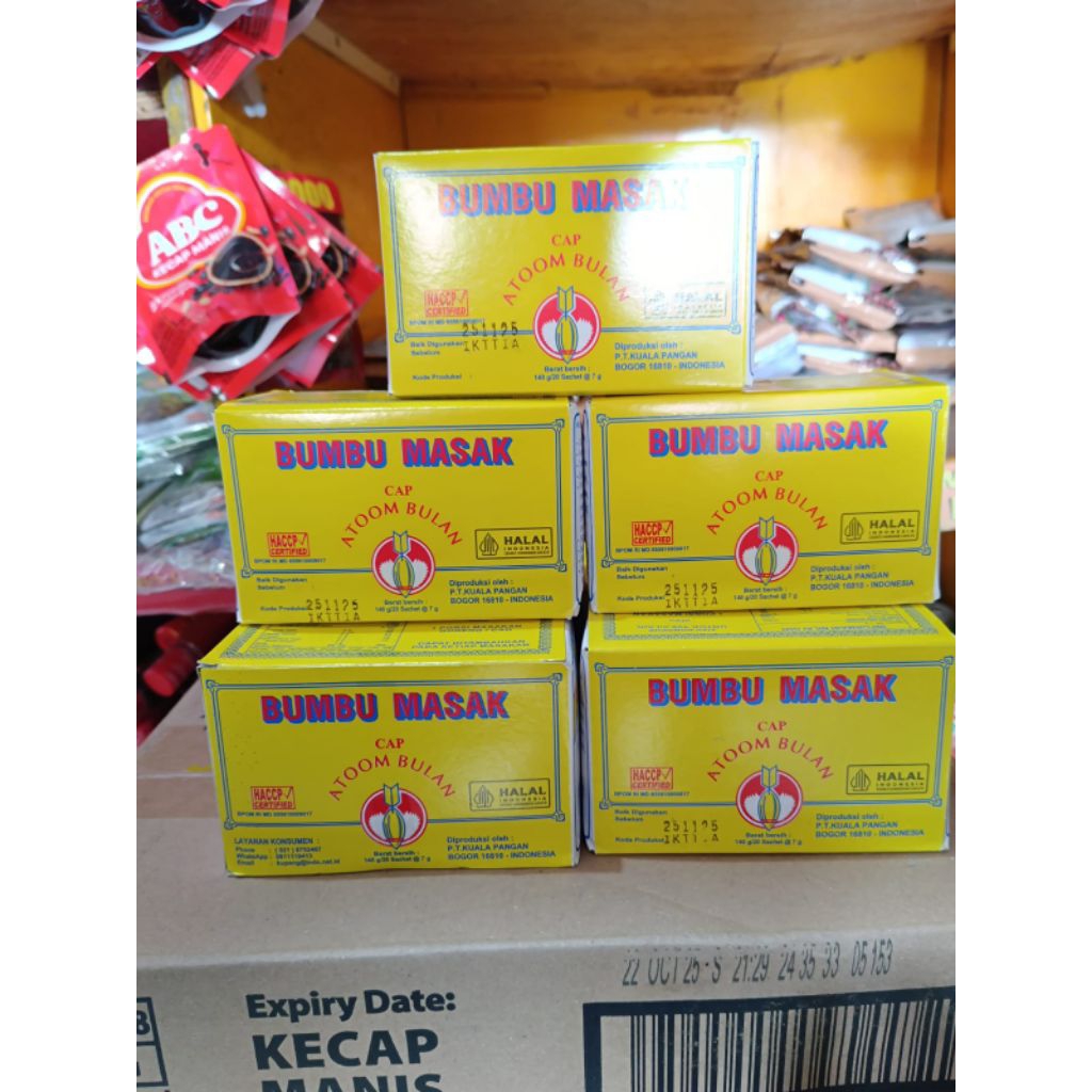 Jual ATOM BULAN BUMBU MASAK PENYEDAP RASA ISI 20 SACHET PER BOX @7g ...