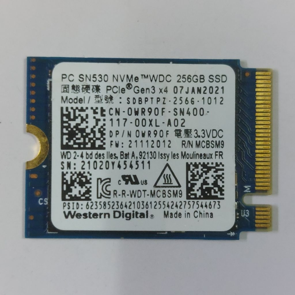 Jual SSD M.2 NVME 2230 256 GB WD WESTERN DIGITAL PC SN530 Gen3 x4 ...