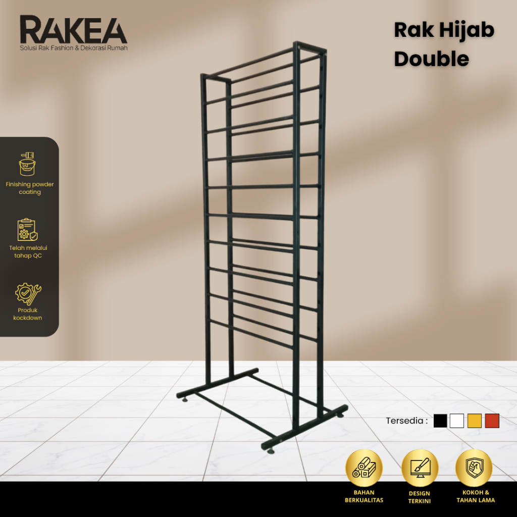Jual RAK HIJAB DOUBLE - RAK DISPLAY BUTIK KNOCKDOWN KOKOH & MINIMALIS ...