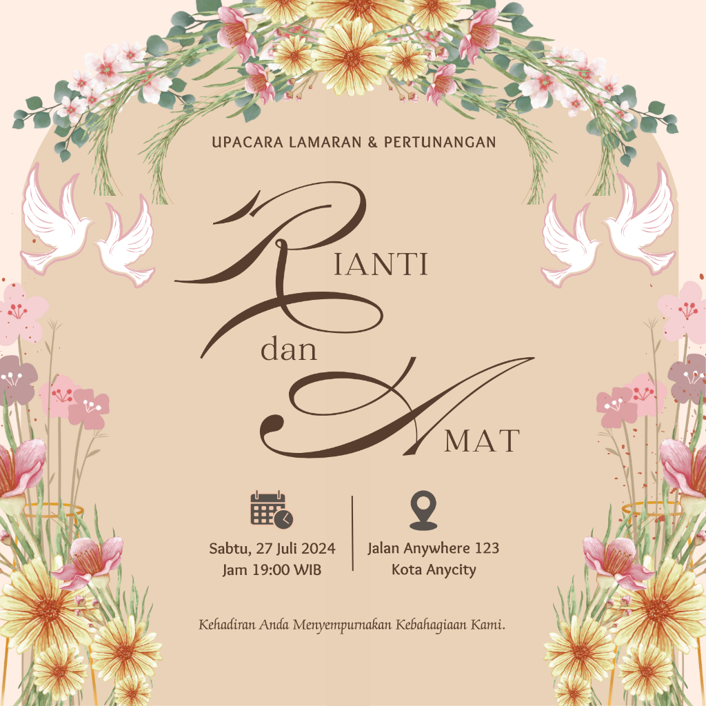 Jual Undangan Digital Tunangan JPG/PNG | Elegan Kekinian Mewah Estetik ...