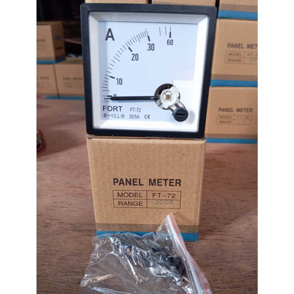Jual FORT Ampere Meter FT-72 30A 50A 60A 75A 100A 150A 200A 300A 400A 500A Panel Meter Via CT ...