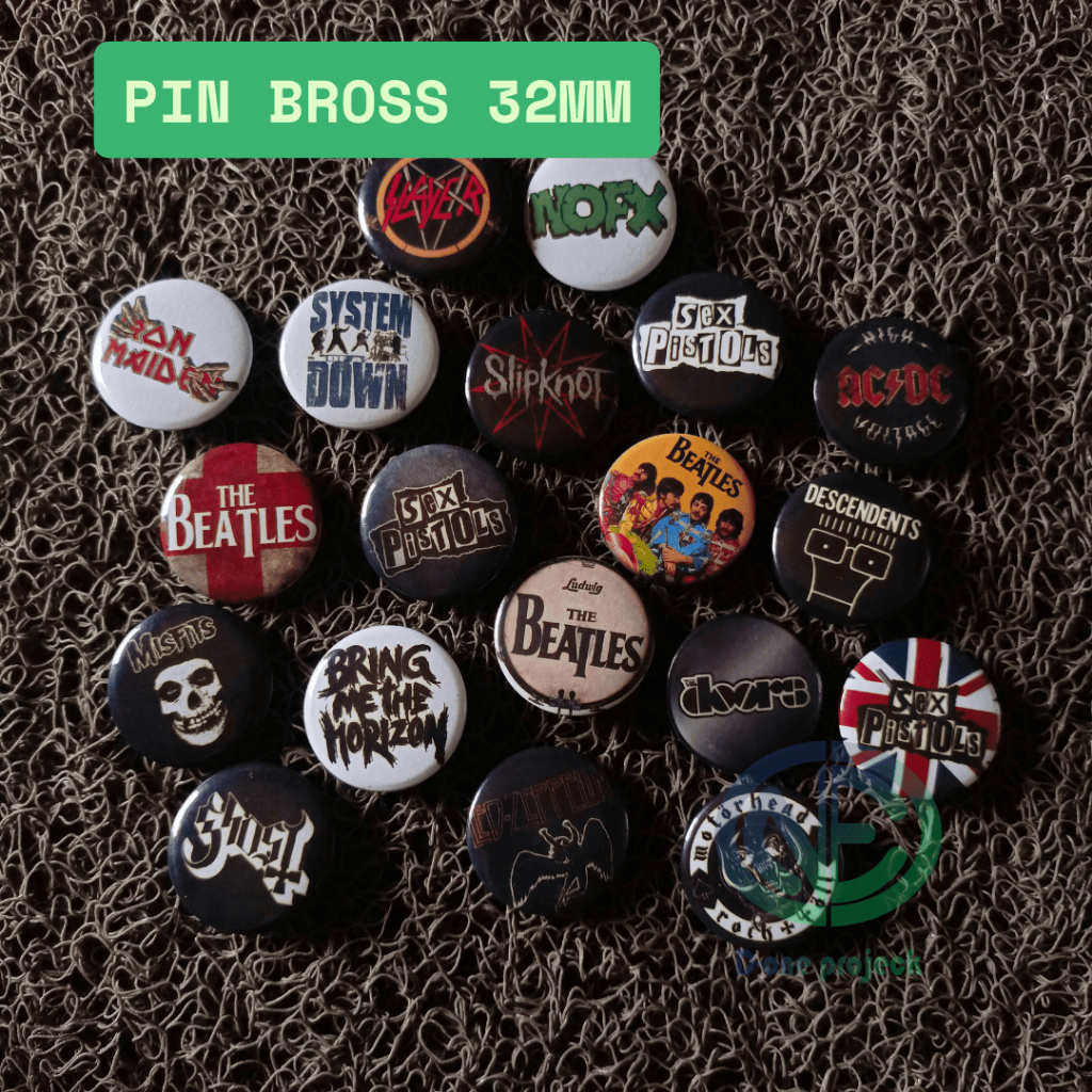 Jual Pin Bross 32mm Logo Band Rock Metal Punk – Bros Koleksi Musik ...