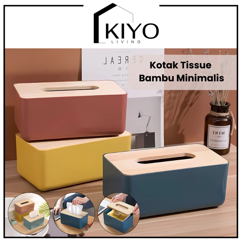 Jual KIYO Kotak Tisu Tissue Bambu Minimalis Elegan Model Panjang Tissue ...