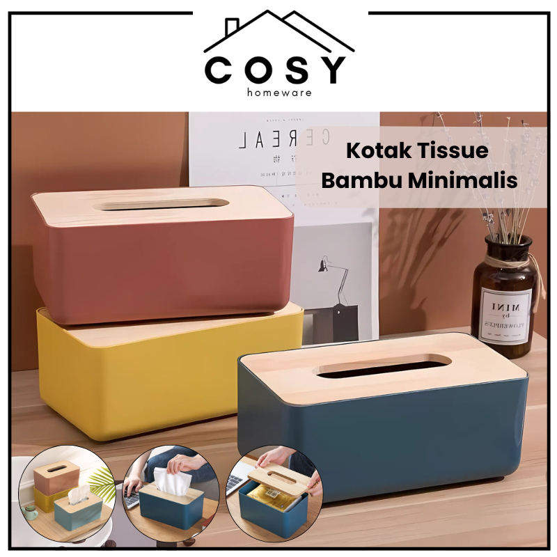 Jual COSY Kotak Tisu Tissue Bambu Minimalis Elegan Model Panjang Tissue ...