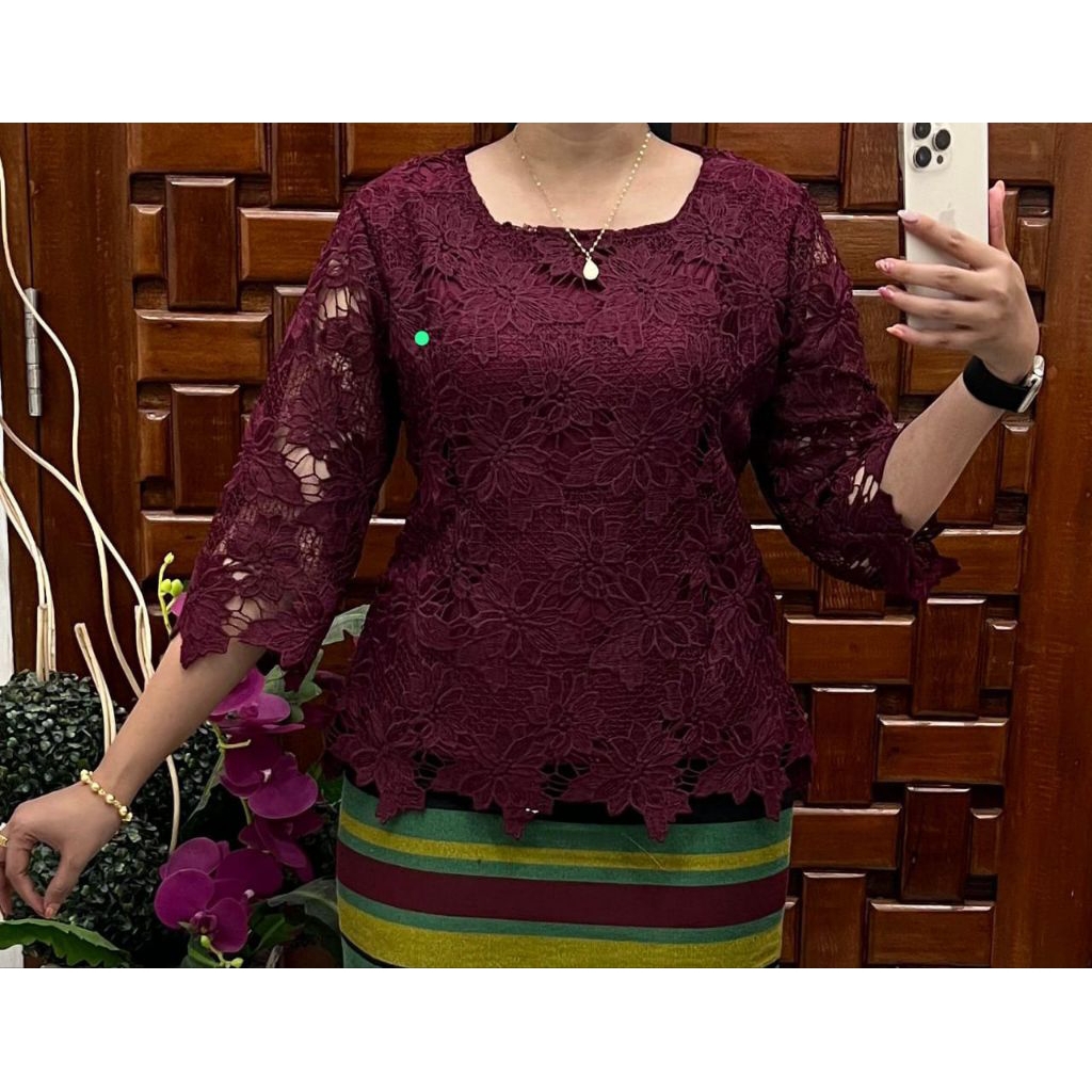Jual Blus brokat/ katun bangkok/baju pesta | Shopee Indonesia