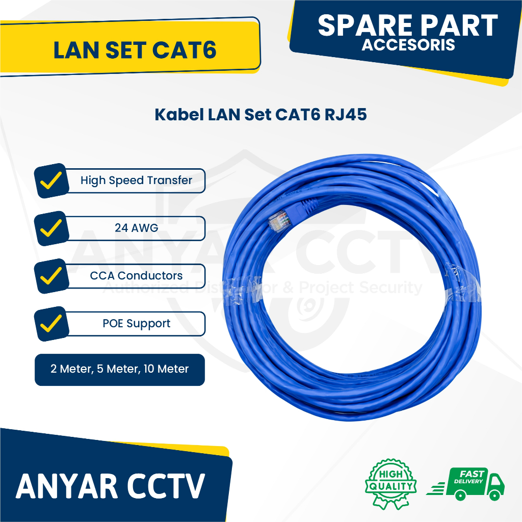 Jual Kabel LAN Set CAT6E 2M/5M/10M Kabel LAN CAT6E 2/5/10 Meter ...