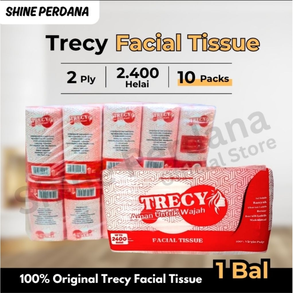 Jual 1 Bal | Tisu Tissue Facial | TRECY | 10 Pack | 1 Kilogram | 2400 ...