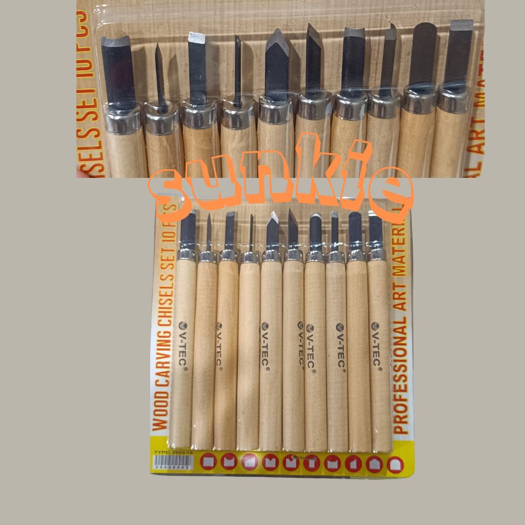 Jual V - TEC wood carving chisels tool set 10/Alat pahat/Alat cukil ...