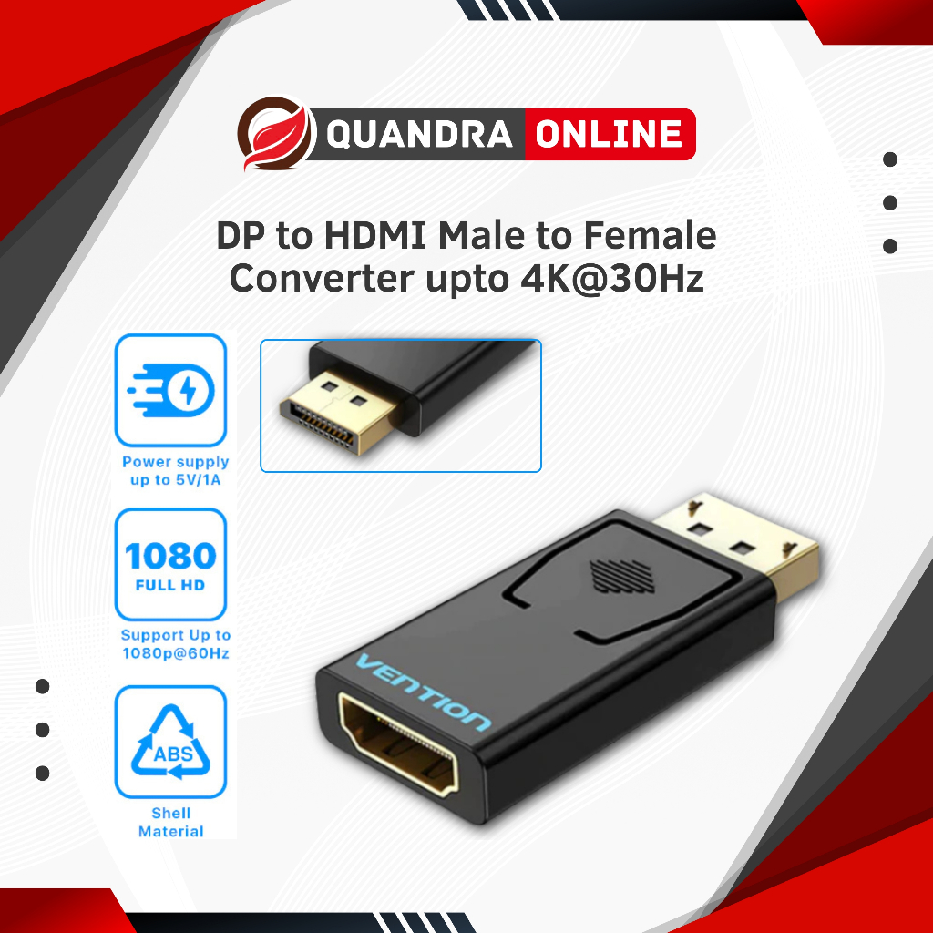 Jual Vention Displayport to HDMI Converter Adapter 1080P 60Hz / 4K 30 ...